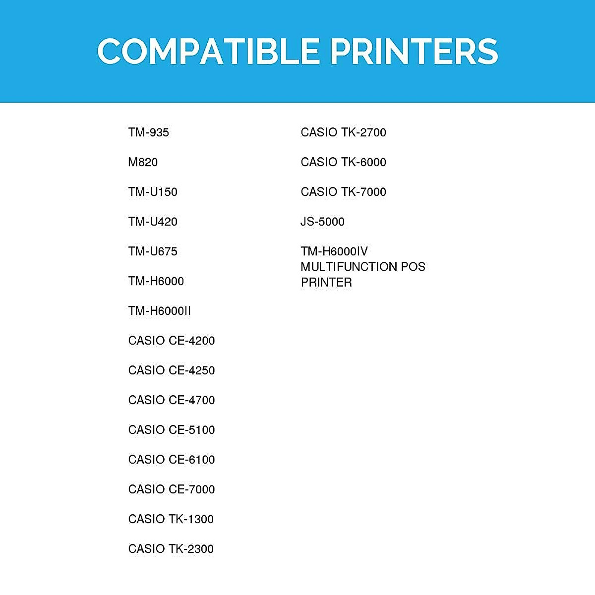 LD Compatible POS Ribbon Cartridge Replacement for Epson ERC-32B (Black, 6-Pack)