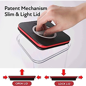 Kitchen Pantry 3 Set Airtight Smart Seal Dry Food Storage with Lid, Modular, Stackable, Square, Clear Canister for Cereal, Sugar, Flour, Snack, Coffee, Pasta Container (0.6L, 2.1 L, 2.7L)