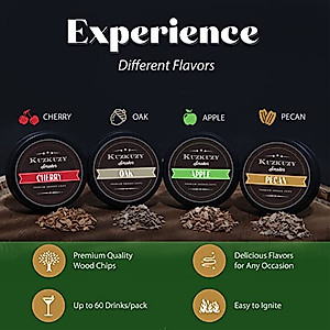 Cocktail Smoker Kit with Torch – 4 Flavors Wood Chips – Bourbon, Whiskey Smoker Infuser Kit, Old Fashioned Drink Smoker Kit, Birthday Bourbon Whiskey Gifts for Men, Dad, Husband (Without Butane)