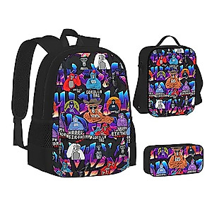 Moare Gorilla Tag Backpacks Set with Backpacks Lunch Bag Pencil Case Pencil Bag
