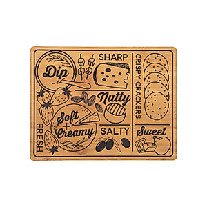 Farberware Charcuterie Board with Recessed Handles, Reversible Kitchen Cutting Board for Entertaining and Meal Prep, Decorative Wood Cheese Board, 11-inch x 14-Inch, Bamboo