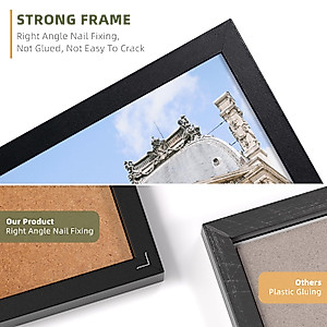 4x6 Picture Frame Set of 5, Wood Photo Frames for 4x6 Pictures Wall Gallery Black 4x6 Frames Tabletop or Wall Mount Display for Prints, Photos, Paintings, Landscape and Kids Artwork (Black)