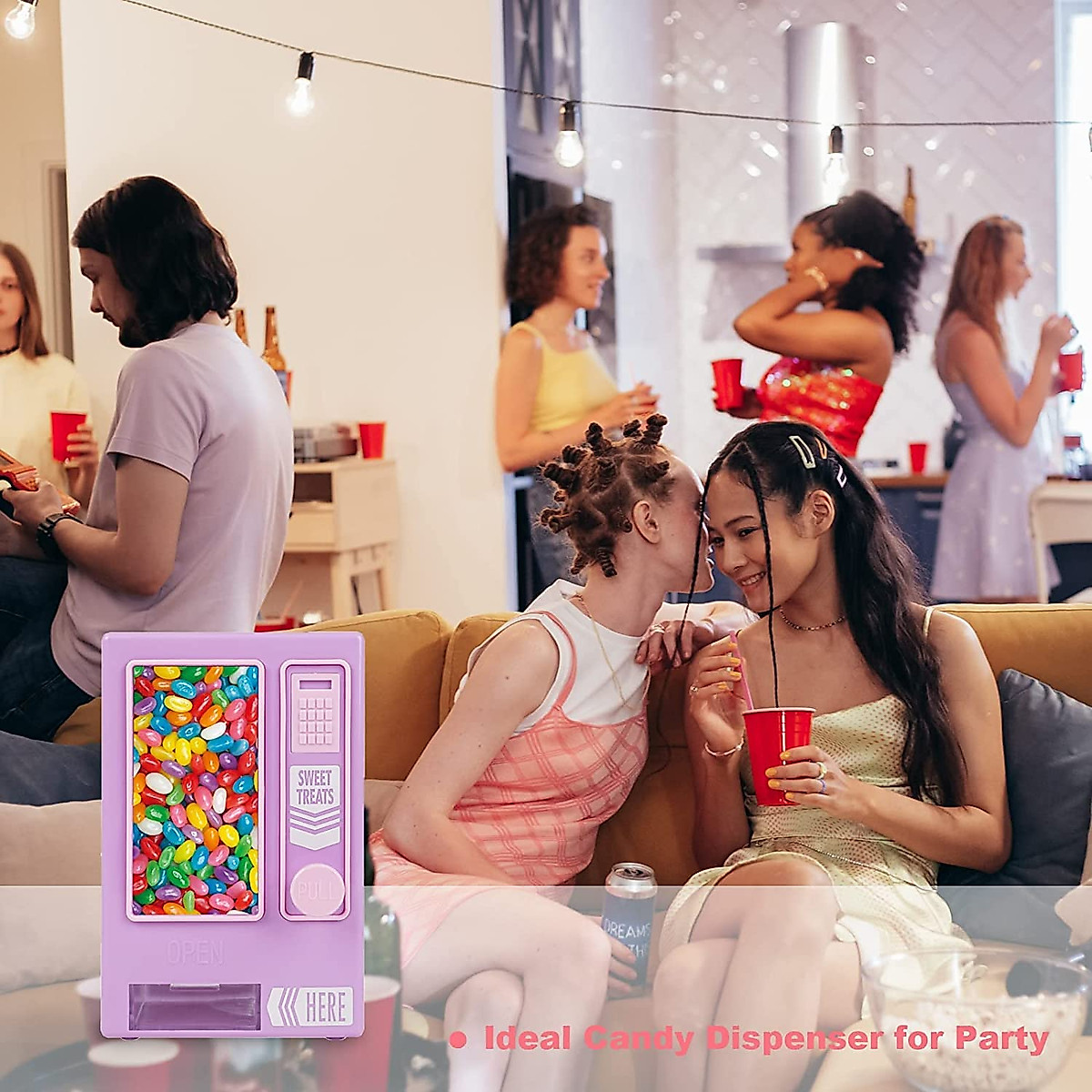 YOBRO Candy Dispenser, Cute Wending Machine for Desktop, Manual Candy Machine, Dispense Mini Candies, Birthday&Christmas Gift for Girls, Gift for Friends Girlfriends, Purple