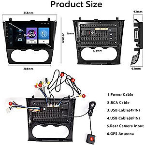 Camecho Android 10.1 Car Stereo for Nissan Teana Altima 2008-2012, 9 inch Car Radio Touchscreen with GPS Navigation WiFi FM iOS/Android Mirror Link Multimedia Head Unit + Backup Camera