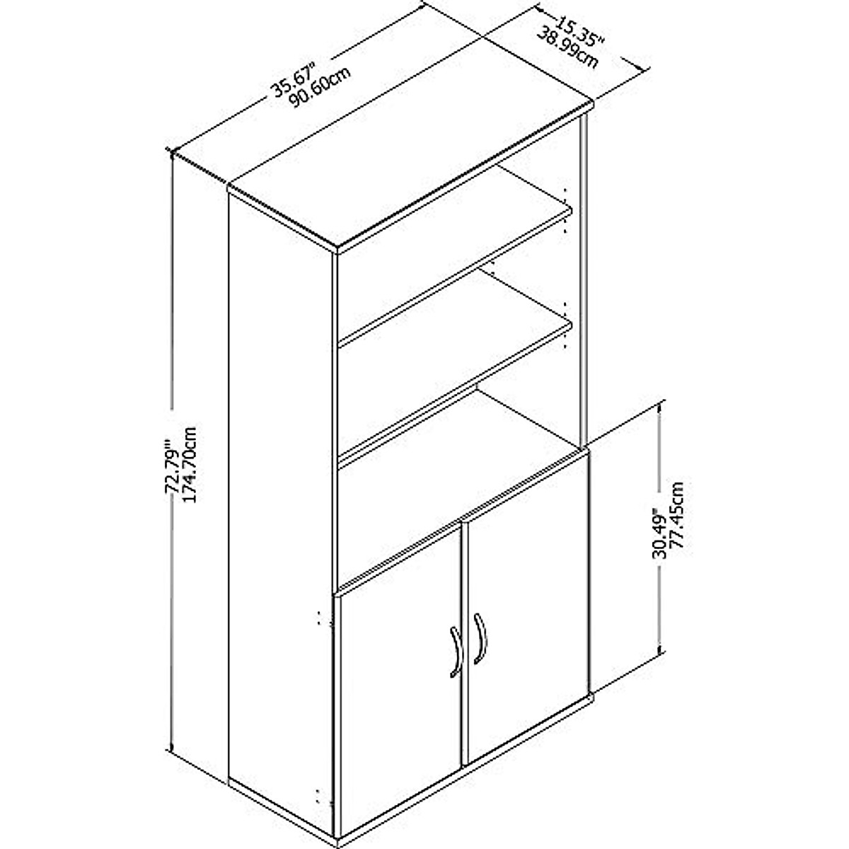 Bush Business Furniture Studio C Bookcase, Platinum Gray