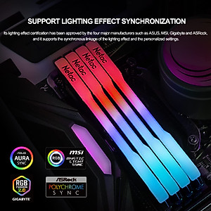 Netac DDR4 RGB 3200MHz RAM Sticks 16GB(2 * 8GB) XMP 2.0 1.35V (PC4-25600) Premium Desktop Gaming Memory Kit for Gammers and Experienced Builders Visit The Netac Store