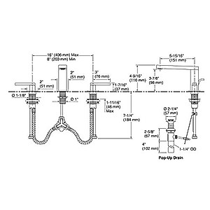 KOHLER Composed K-73060-4-CP Widespread 2-Handle Bathroom Sink Faucet with Metal Drain Assembly in Polished Chrome