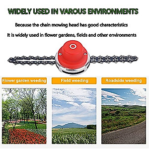 Barafat Universal Weed Eater Head, Chain Trimmer Head 65Mn, Garden Lawn Mower, Mower Tool Accessories for Outside Garden Lawn Glass (Red)