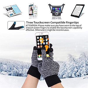 Winter Hats Scarf for Men with Touchscreen Gloves Warm Men's Scaves and Beanie Hat Themal Gloves Set