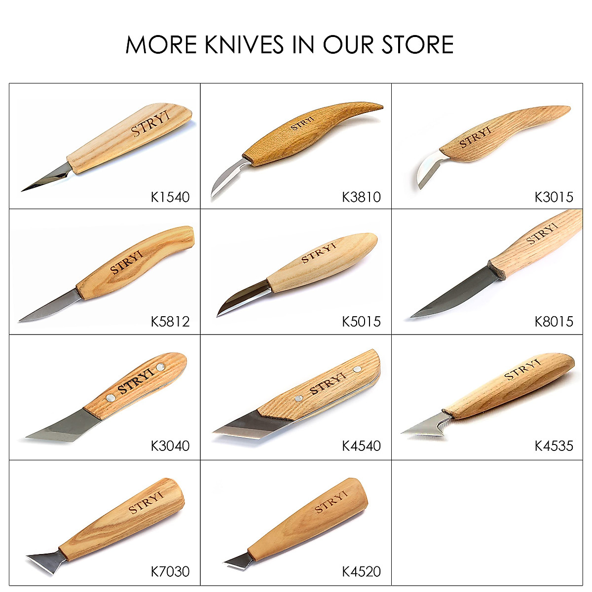 StryiCarvingTools Geometric Carving Knife 1.18'' Blade, Wood Carving Detaile Oblique Knife for Geometric Decorative Cut Patterns Knife High Carbon Steel K7030