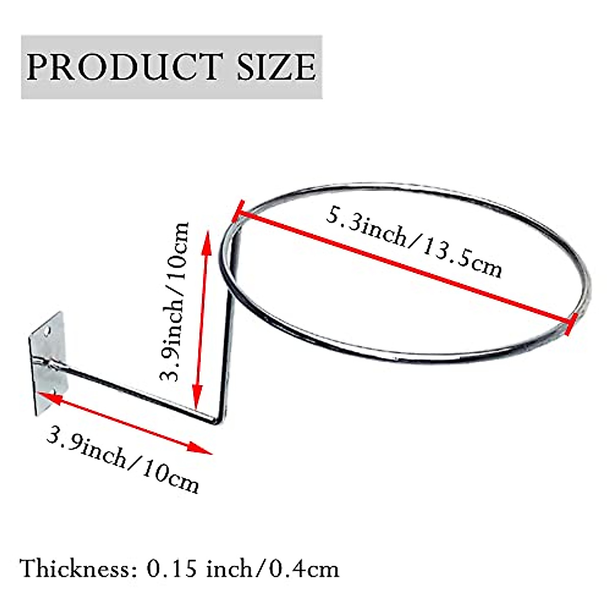 SnowTing Set of 6 Metal Hat Holder Wall Mount Hat Caps Wigs Organizer Display Racks Cowboy Ball Holder Hanger Hooks Hat Stand Display Wall Rack Silver