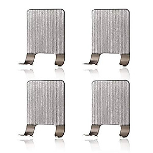 ReNext Razor Holder Plug Holder Hook with Self Adhesive - Brushed Stainless Steel (4 Pack)