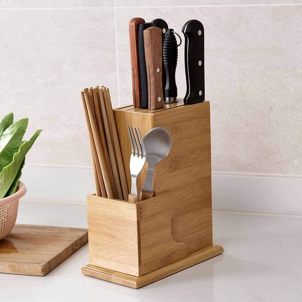 NC Vertical Knife Holder, Universal Knife and Accessory Storage Box, 5 Slots