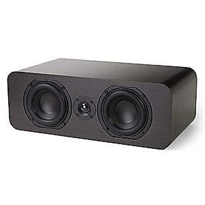 Micca RB42-C Premium Center Channel Bookshelf Speaker with Dual 4-Inch Woofers and Silk Tweeter, Clearer Dialogue for Home Theater Surround Sound Systems, Single, Dark Walnut
