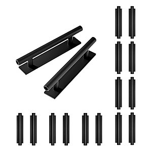 Metaverse sky Self-Stick Push Pull Helper ABS Plastic Wardrobe Handle Instant Cabinet Drawer Furniture Handles (Black, 16)