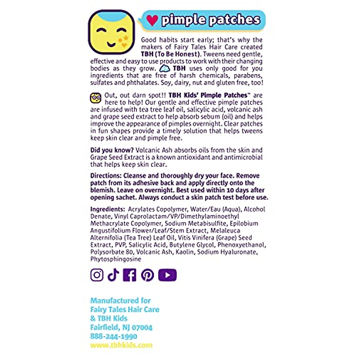 TBH Teen Pimple Patches For Tween Girls and Boys - Hyaluronic Acid Acne Pimple Patch Spot Treatment (72 Count) Star Pimple Patches For Face, Vegan and Cruelty Free