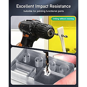 SUNLU ABS Like Resin 2000g, Strong Fast Curing 3D Printer Resin, 395 to 405nm UV Curing 3D Printing Liquid Photopolymer Resin, Non-Brittle and High Precision, 2kg, Grey