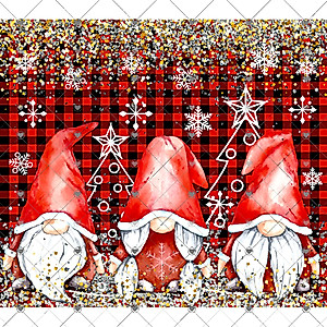 Christmas Gnomes Tumbler Sublimation Wrap - Ready to Press Sublimation Transfer - 20 oz Straight, Snowflake Plaid Gnome Transfer Wrap