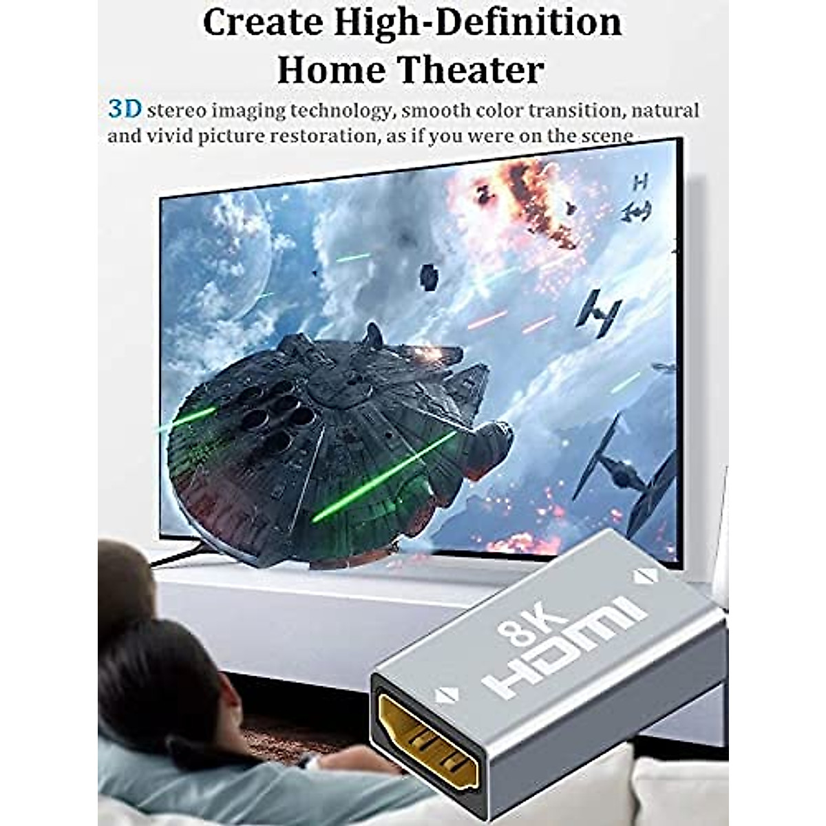 Godeliver HDMI Coupler Female to Female 4 Pack, 8K Hdmi Connector Extender, Support 8K@60hz 1080P, 3D for HDTV, Roku TV Stick, AV Receiver, PC, DVD Player, Monitor, Projector, PS 5432, Laptop