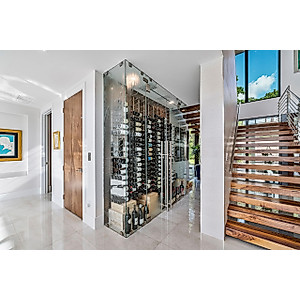 VintageView W Series (3 Ft) - 27 Bottle Wall Mounted Wine Rack (Satin Black) Stylish Modern Wine Storage with Label Forward Design