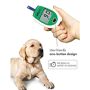 eBmonitor eBpet Blood Glucose Monitor System - Dogs and Cats Glucose Monitoring Kit 25 Blood Glucose Test Strips Lancing Device, Battery, 26 Gauge Sterile Lancets, and Carrying Case, Animal Care, Easy Switch between dogs and cats