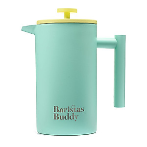 BaristasBuddy Stainless Steel French Press Coffee Maker - Insulated Brewer For Home, Camping Or Travel - Large 34oz Capacity