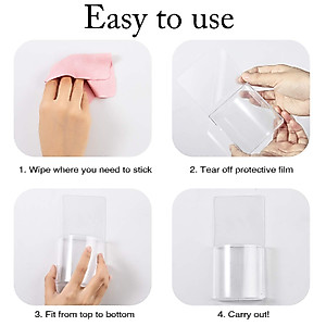 6 Pieces Acrylic Remote Control Holder Transparent Wall Mount Organizer Clear Acrylic Media Storage Box