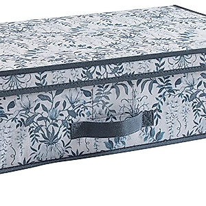 Laura Ashley Non-Woven Under The Bed Storage Box | Dimensions: 28"x 16"x 6" | Bedroom Organization | Foldable | Lidded | Parterre