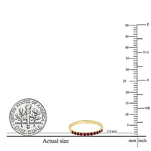 Dazzlingrock Collection Round Ruby Stackable Wedding Band for Women for Women in 10K Yellow Gold, Size 6.5
