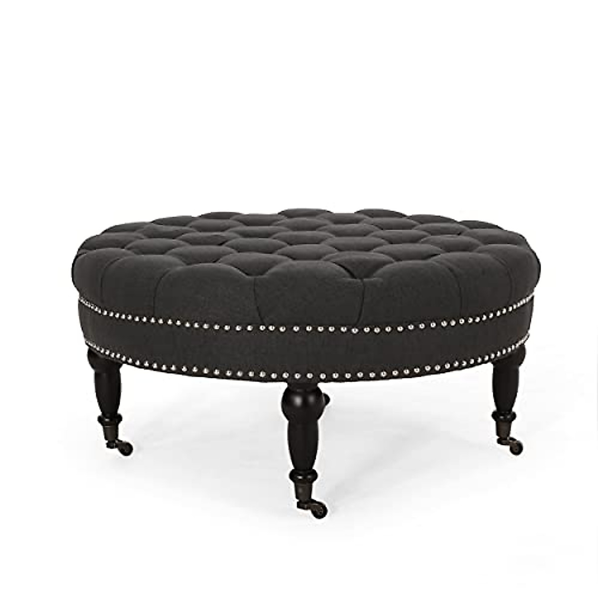 Christopher Knight Home Cimarron Ottoman, Dark Gray + Dark Brown