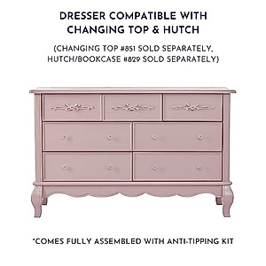 Evolur Aurora Dresser, 54x20.3x34 Inch (Pack of 1), Dusty Rose