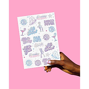 Last Disco Temporary Tattoos - 48 Foil Styles | Bachelorette Party Decoration, Bridesmaid Favor Bride to Be Gift + Bridal Shower Supplies