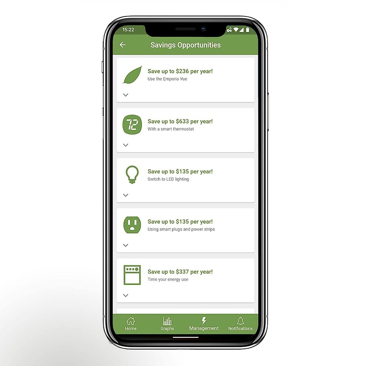 Smart Home Energy Monitor with 8 50A Circuit Level Sensors | Vue - Real Time Electricity Monitor/Meter | Solar/Net Metering