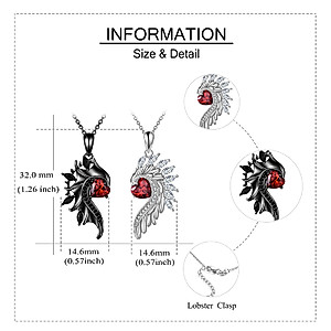 ONEFINITY Angel and Devil Couples Necklace Sterling Silver His and Hers Matching Necklace Heart Symbol of Love Pendant Couples Jewelry Gifts for Couple Her Him
