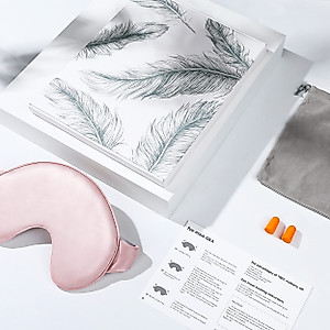 FRESHME 100% Blockout Sleep Mask - Black Super Soft Pure Mulberry Silk Large Eye Mask Blindfold for Men Women Kids Night Sleeping, with Luxury Slip Silk Bag and Ear Plugs…