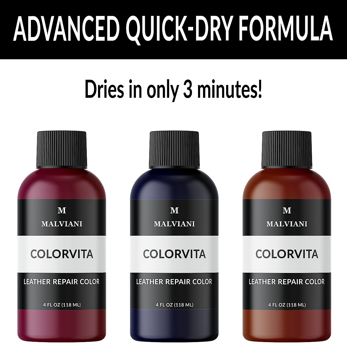 Leather Repair Color Restorer - White Ivory - Furniture, Car Seat, Couch, Vinyl, Bag & Shoes - 4 oz.