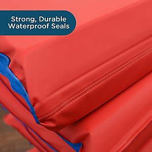 Children’s Factory 2 Inch Thick Rest Mats for Preschool, 4-Section Nap Mats for Daycare, Nursery, Classroom, Red-Blue, 5 count (Pack of 1)