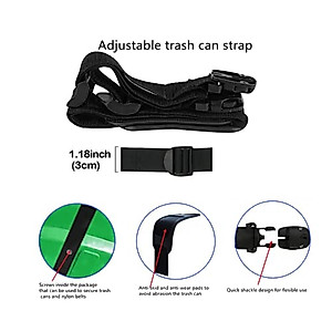 BRYHZKCM Adjustable Dustbins Secure Lock Straps, Outdoor Trash Can Strap Lock for Litter Prevention – Trash Can Locks for Animals, Squirrels, Dogs, Raccoons