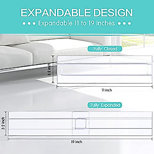 Hoteam 24 Pack Drawer Dividers Organizers for Clothes Adjustable Kitchen Drawer Organizer 3.2 Inch High Dresser Expandable from 11-19 Inch Clear Plastic Separators for Clothing Kitchen Dresser