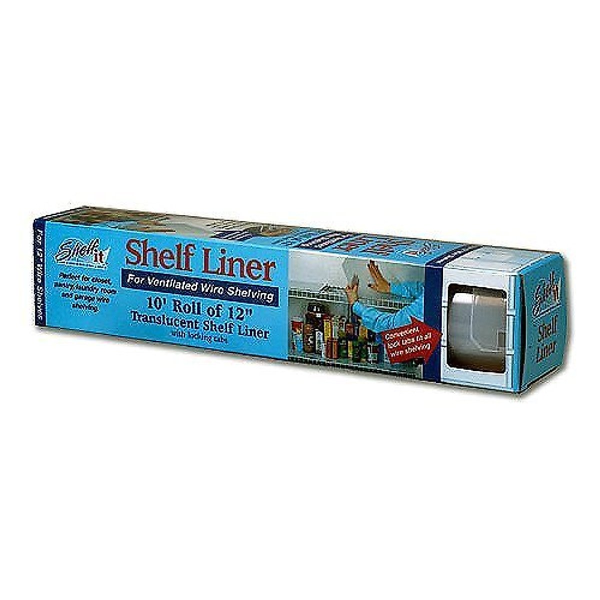 12" Deep by 10' Long Shelf-it Liner for 12" Wire Shelving with Locking Tabs - 10 Foot Roll