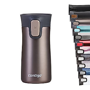 Contigo Pinnacle Autoseal Travel Mug, Stainless Steel Thermal Mug, Vacuum Flask, Leakproof Tumbler, Coffee Mug with BPA Free Easy-Clean Lid, 300 ml, Tans Matte