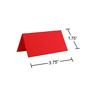 JAM PAPER Printable Place Cards - 3 3/4 x 1 3/4 - Brite Hue Red - 12/Pack