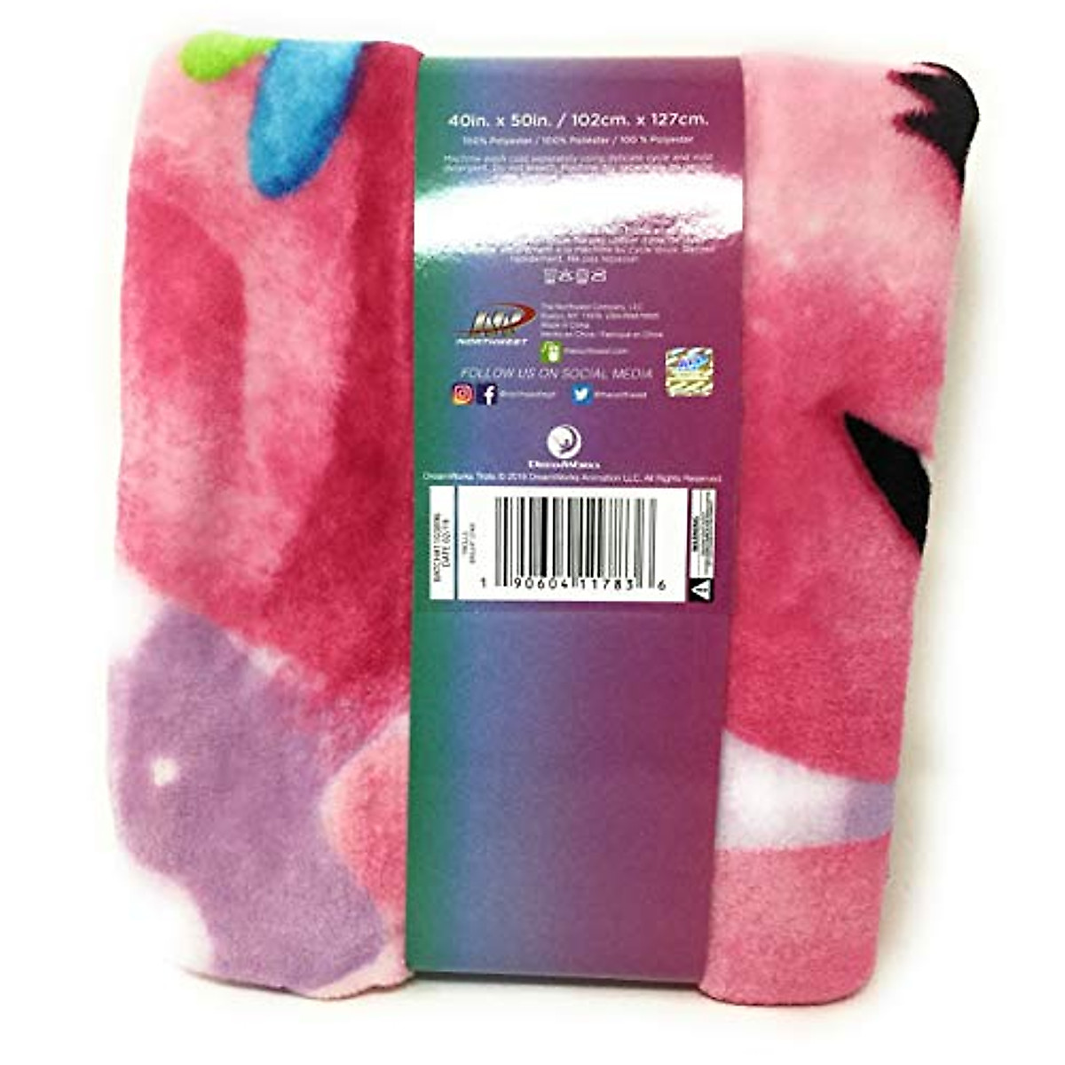 DreamWorks Silky Soft Throw Blanket Trolls Bright Star 40IN X 50IN