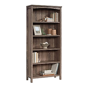 Sauder Costa Engineered Wood 5-Shelf Bookcase in Washed Walnut