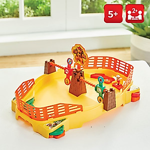 EPOCH Super Mario Fireball Stadium - 2-Player Tabletop Action Game for Ages 5+ - Includes Bowser’s Tower, Double-Sided Targets, and Mario & Luigi Collectible Action Figures