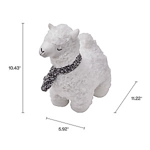 Elements 5.91x11.22x10.43 Inch White Llama Weighted Fabric Door Stopper