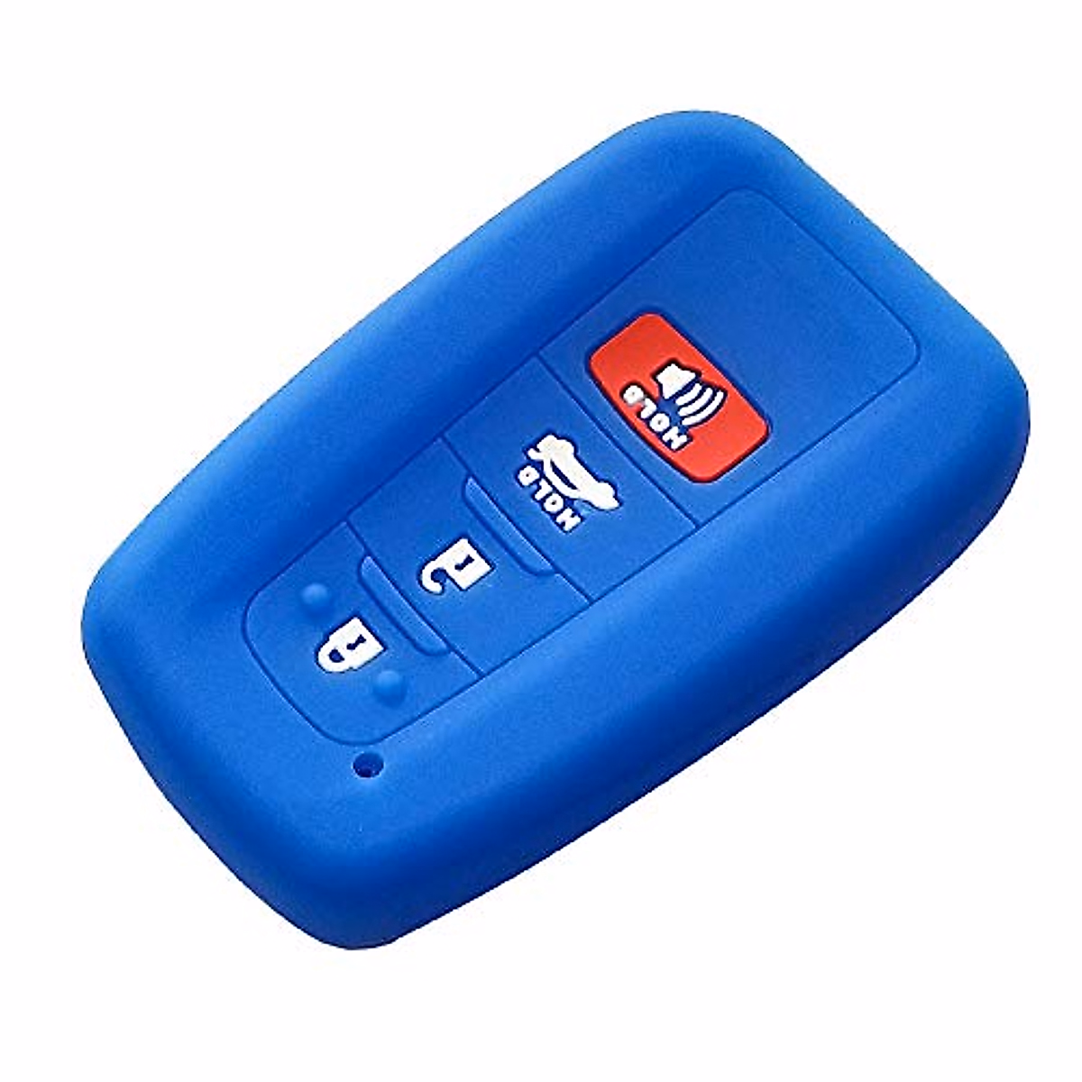EXUNTECH 2pcs Silicone 4 Buttons Smart Key Fob Cover Remote Keyless Entry Bag Compatible with 2019 2020 2021 Toyota Highlander Camry Avalon C-HR Prius Corolla HYQ14FBC, Black Blue