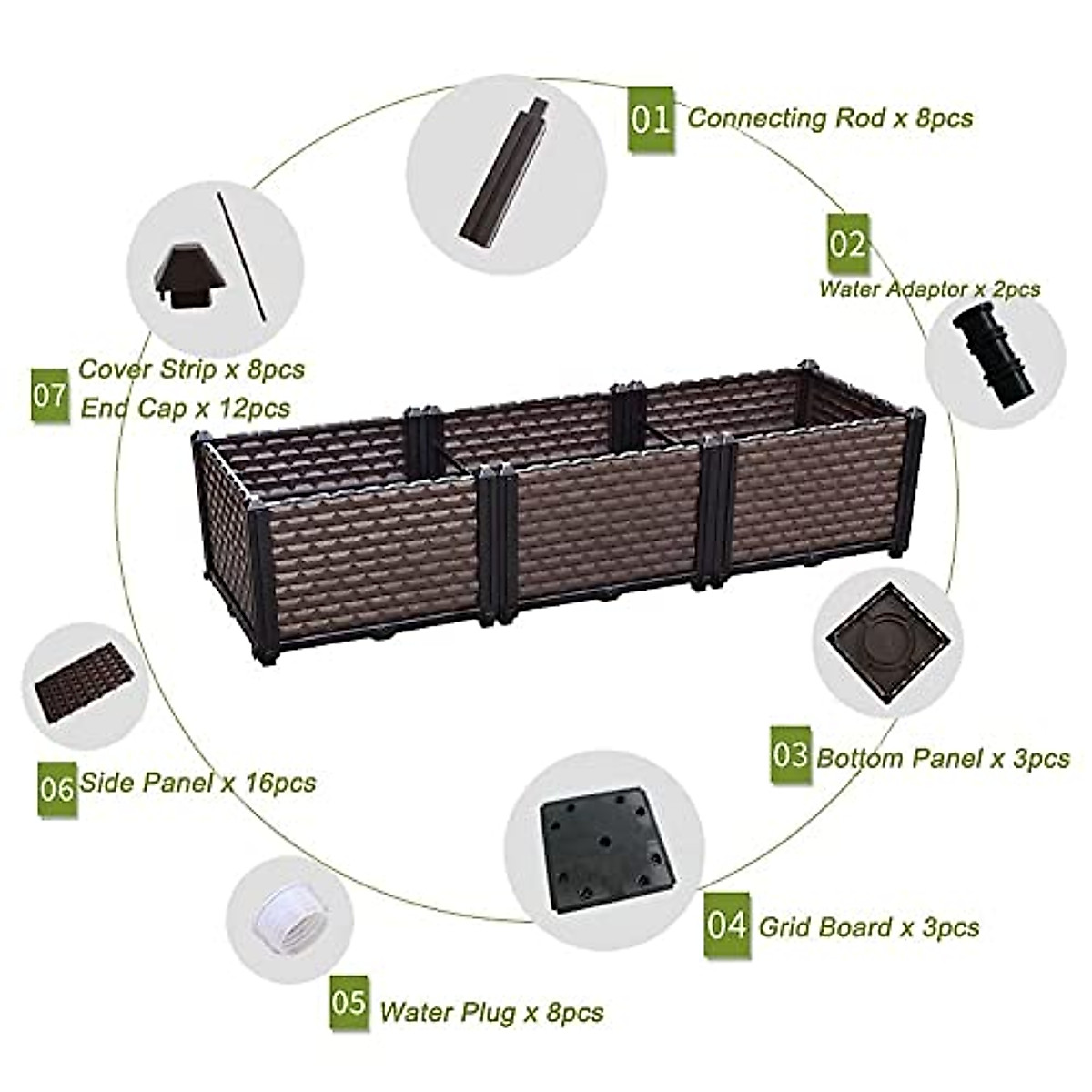 tonchean Deepened Raised Garden Beds Kit Raised Planter Bed Raised Plant Containers Plastic Planter Grow Box for Fresh Vegetables, Herbs, Flowers & Succulents, Deepened.47.24 x 15.75 x 14.17 Inch