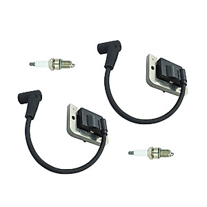 2 Pack 32-584-06-S Ignition Coil Module for Kohler KT600 KT610 KT715 KT725 KT730 KT735 KT740 ZT710 ZT720 ZT730 Lawn Mover Engine with Spark Plug