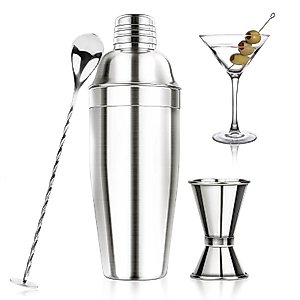 Ohtomber 24OZ Cocktail Shaker Set - Cocktail Bar Martini Drink Shaker Set with Strainer, Stainless Steel Bartender Kit Cocktail Drink Mixer with Jigger, Mixing Spoon, Bar Accessories for Beginners